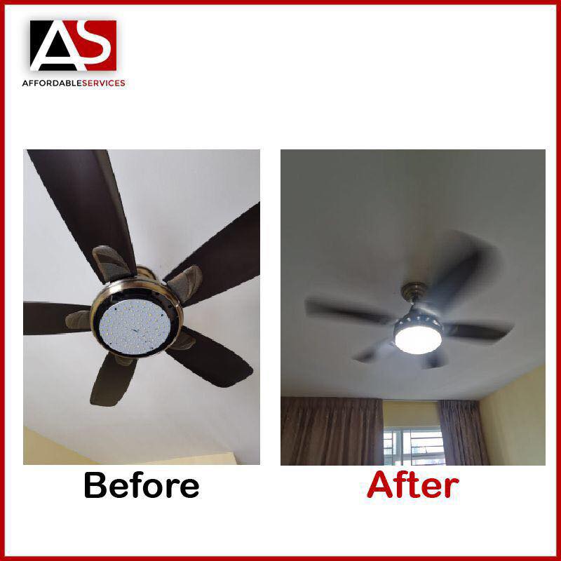 Ceiling Fan Light Replacement At McNair Rd - Affordable Services Pte Ltd